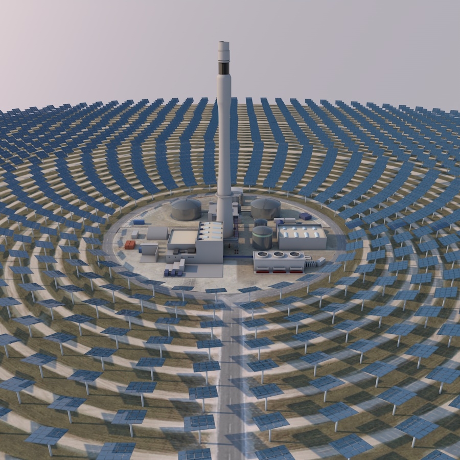 3d model thermal solar power plant