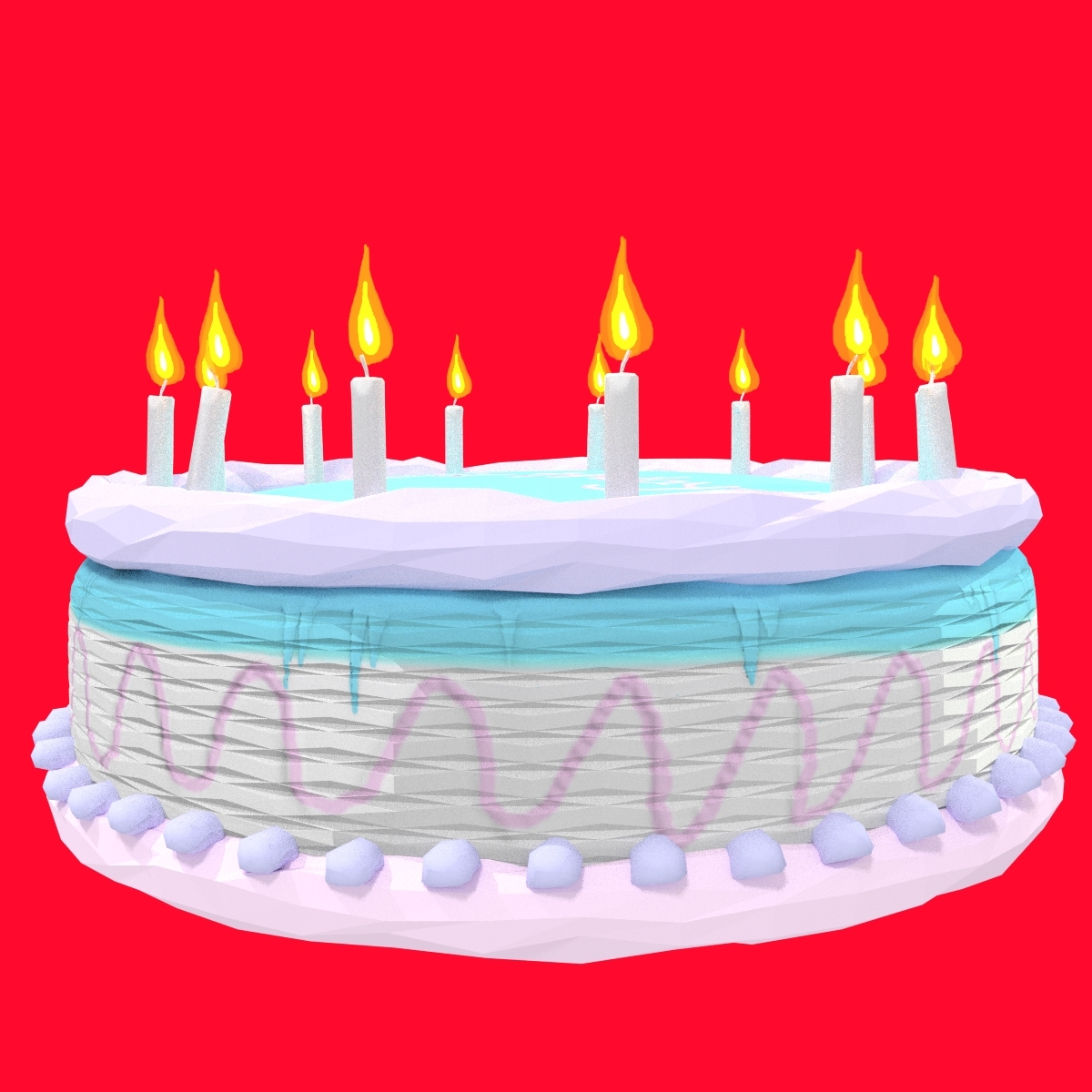 birthday cake 3d obj