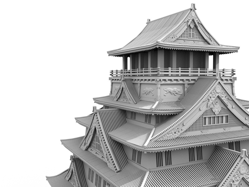 3d model osaka castle