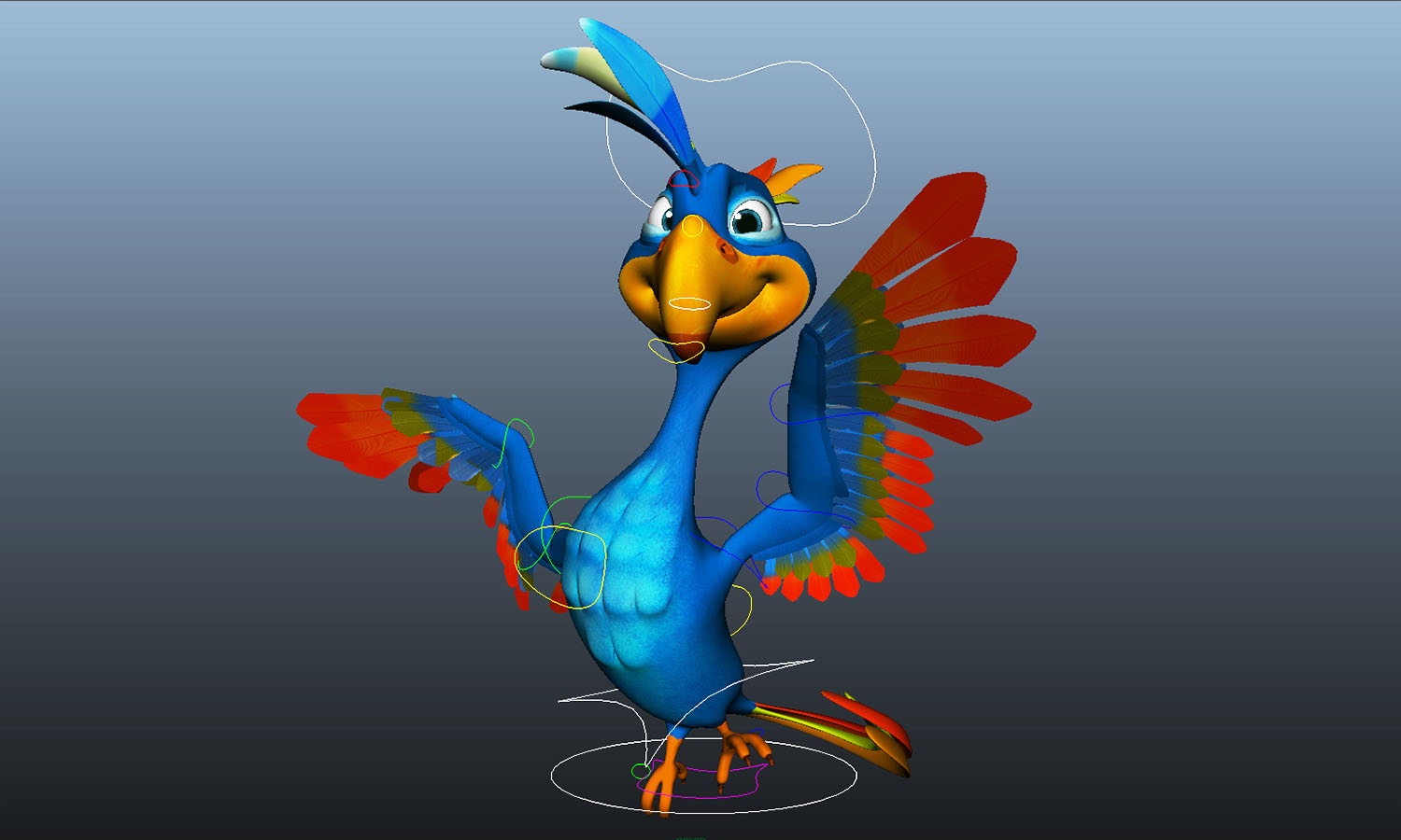 ready rigged cartoon bird ma