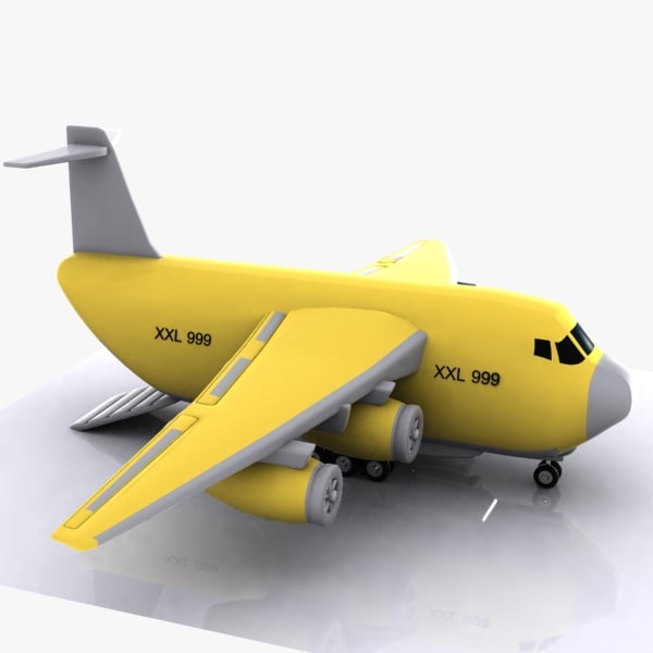 3d cartoon cargo aircraft model