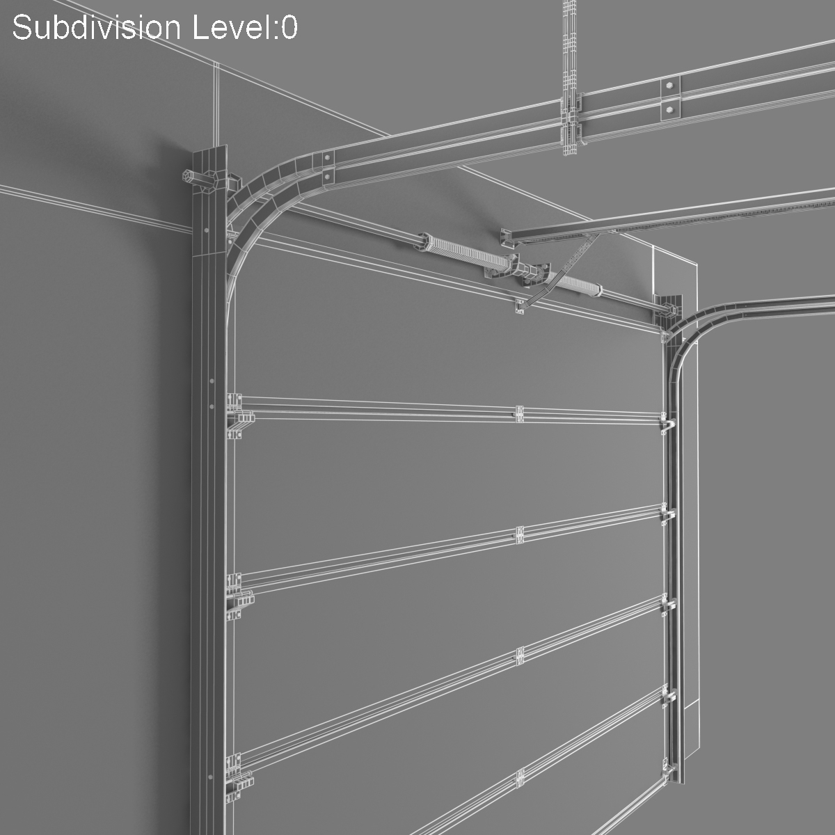 segmented garage door 3d model
