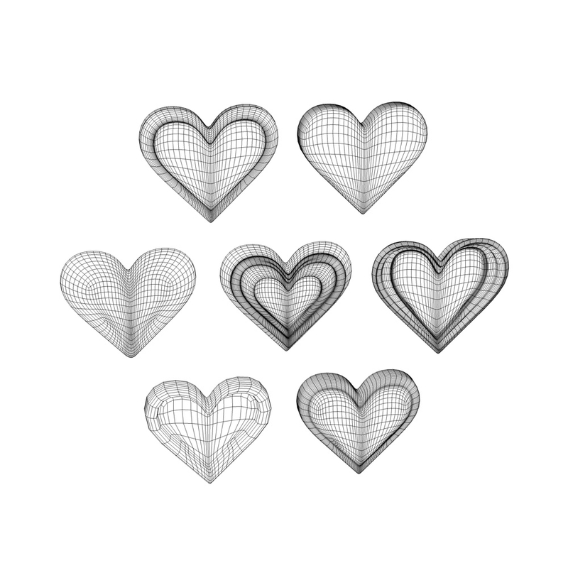 3d heart seven blender model