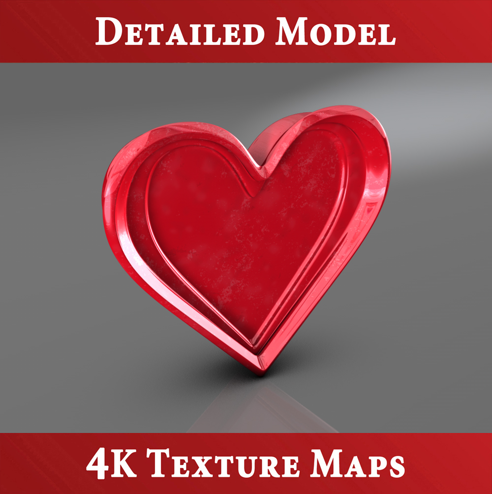 3d heart seven blender model