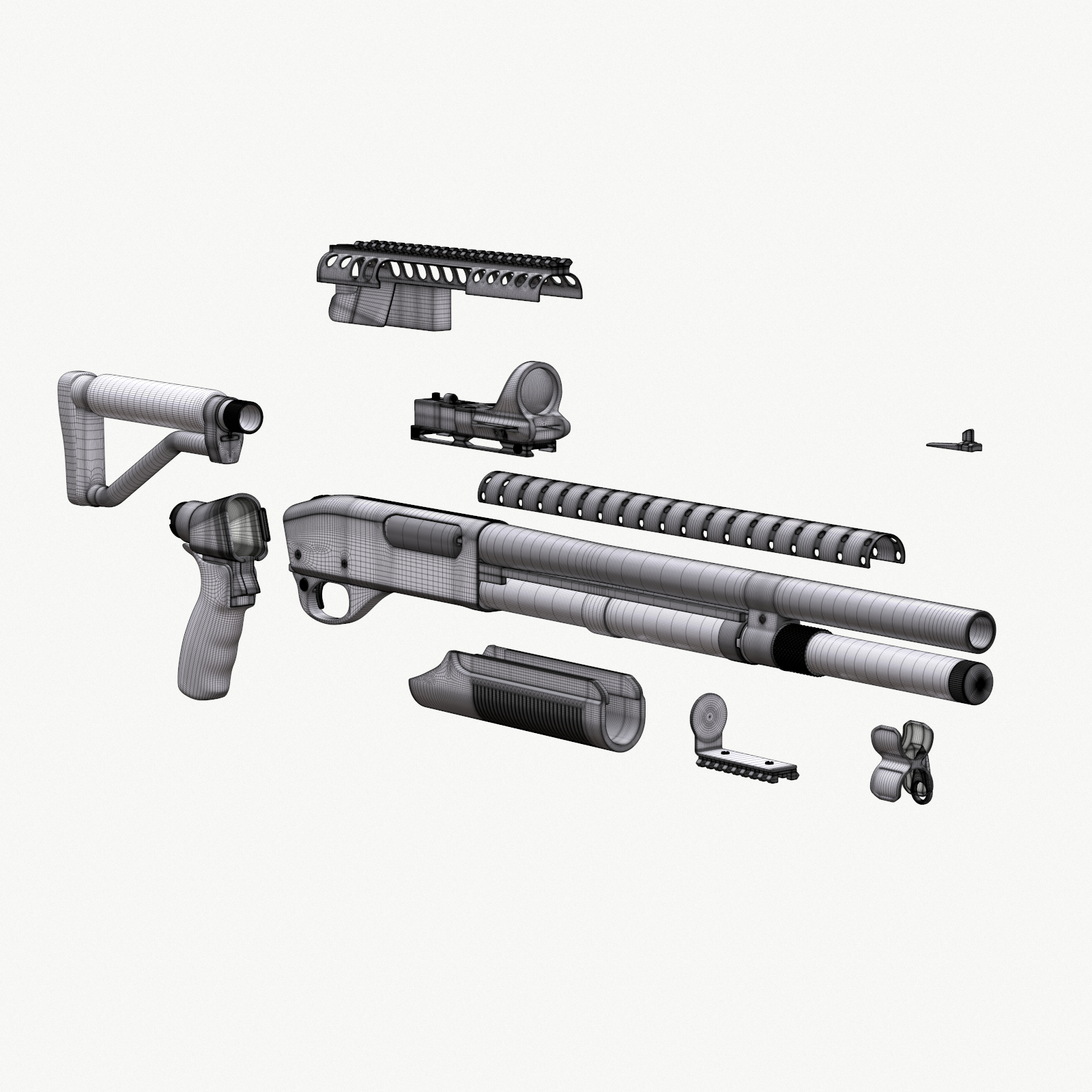 tactical remington 870 3d model