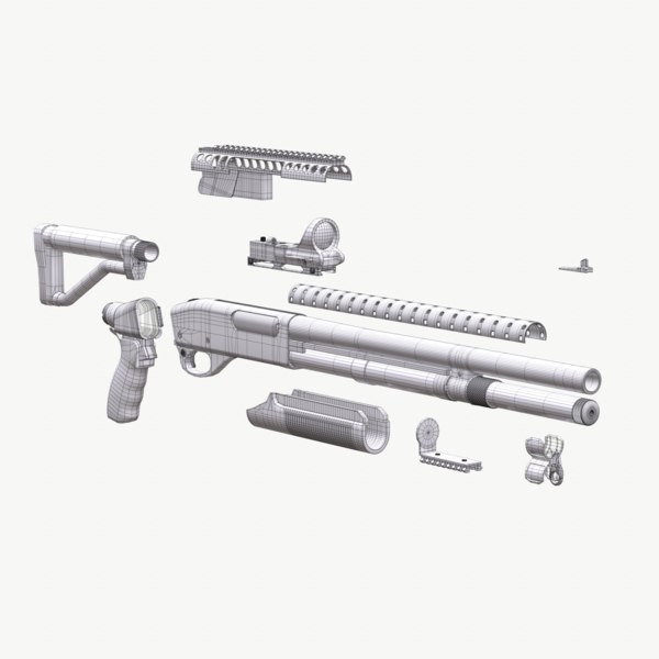 tactical remington 870 3d model