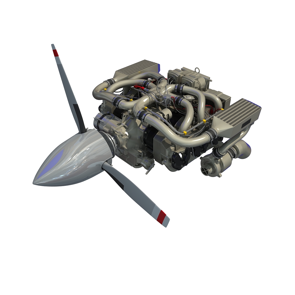 continental io-550 aircraft engine 3d max