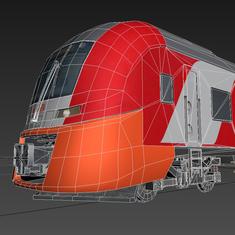 electric train 3d max