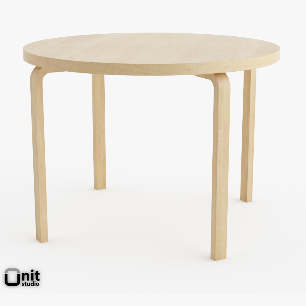 3d model artek table 90a alvar aalto