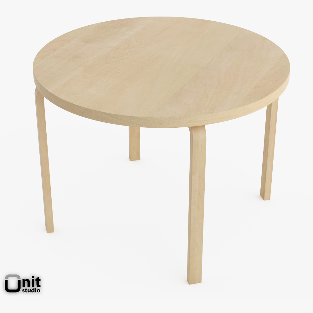 3d model artek table 90a alvar aalto