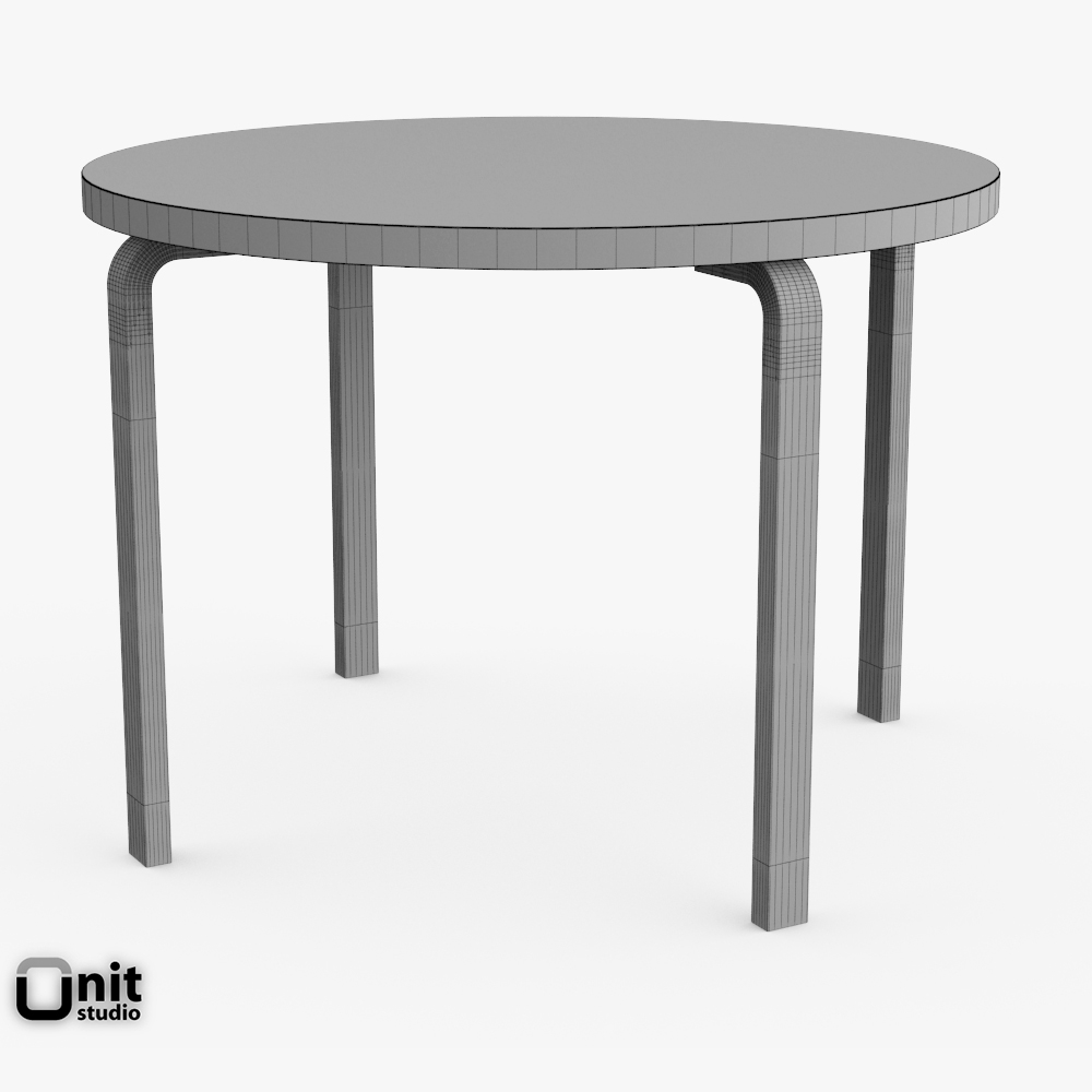 3d model artek table 90a alvar aalto