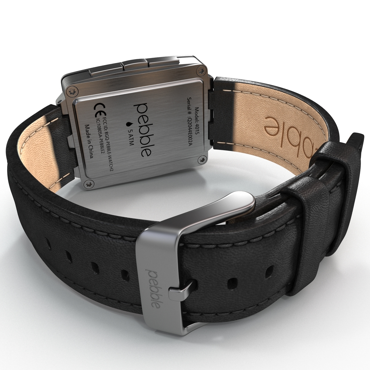 3d model pebble steel smartwatch