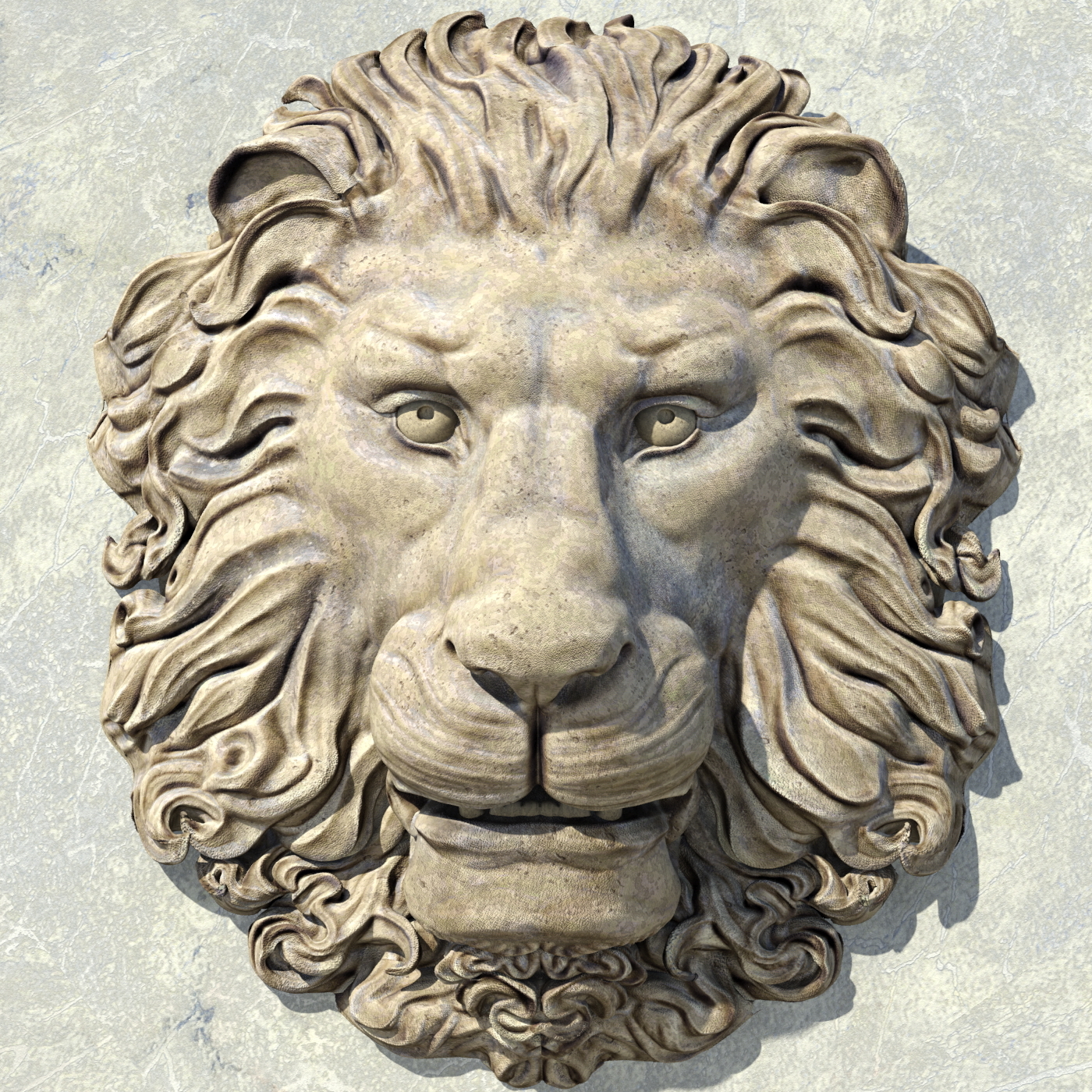 lion head decoration obj