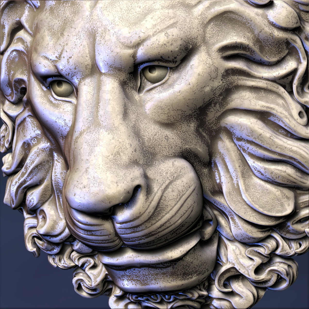 lion head decoration obj