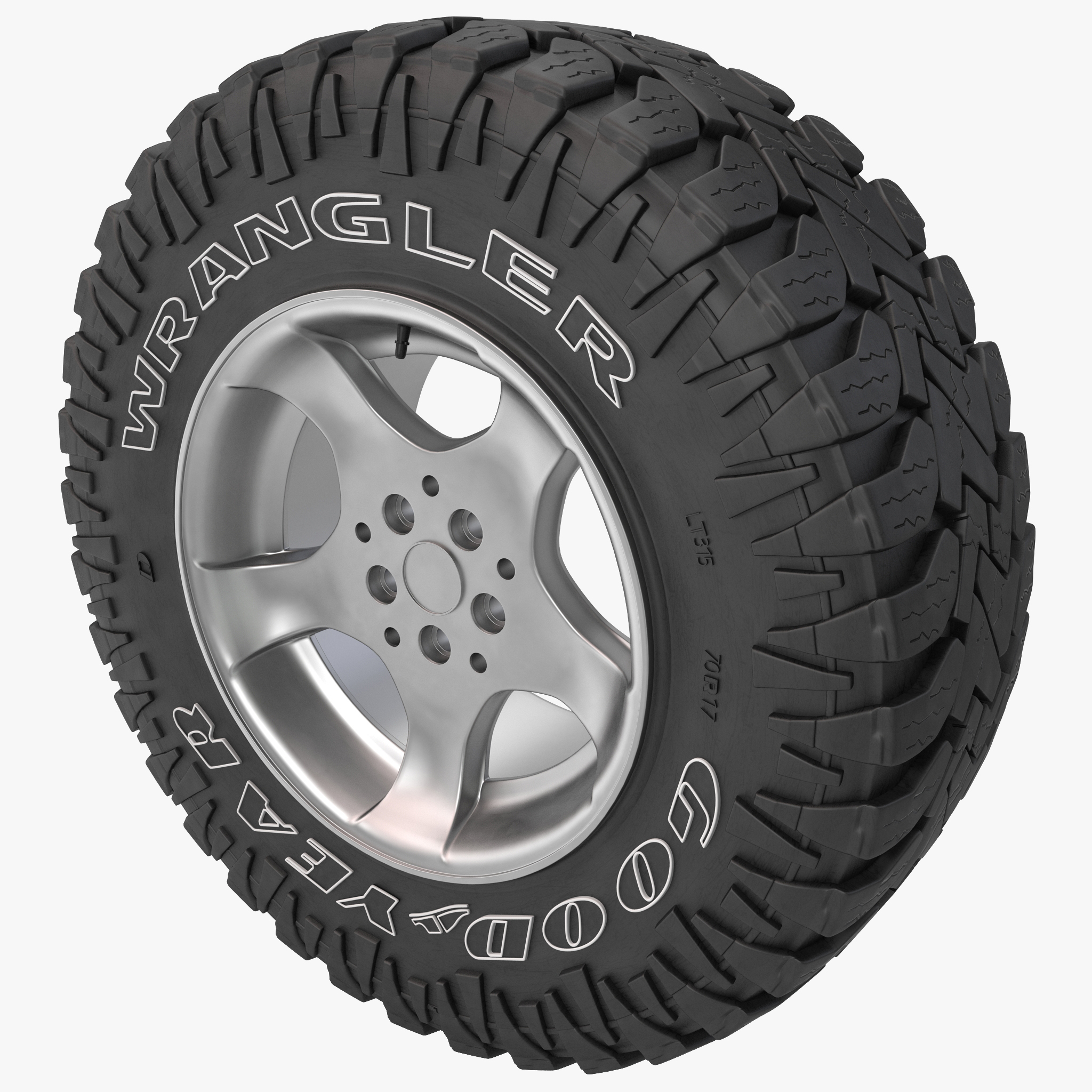 3d model goodyear wrangler tire