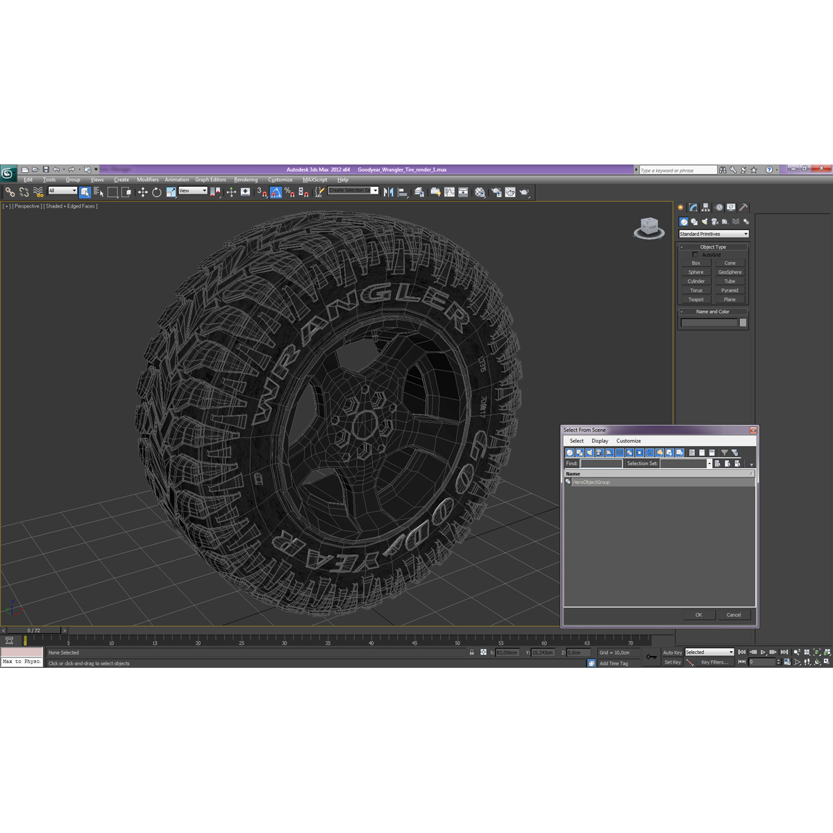 3d model goodyear wrangler tire