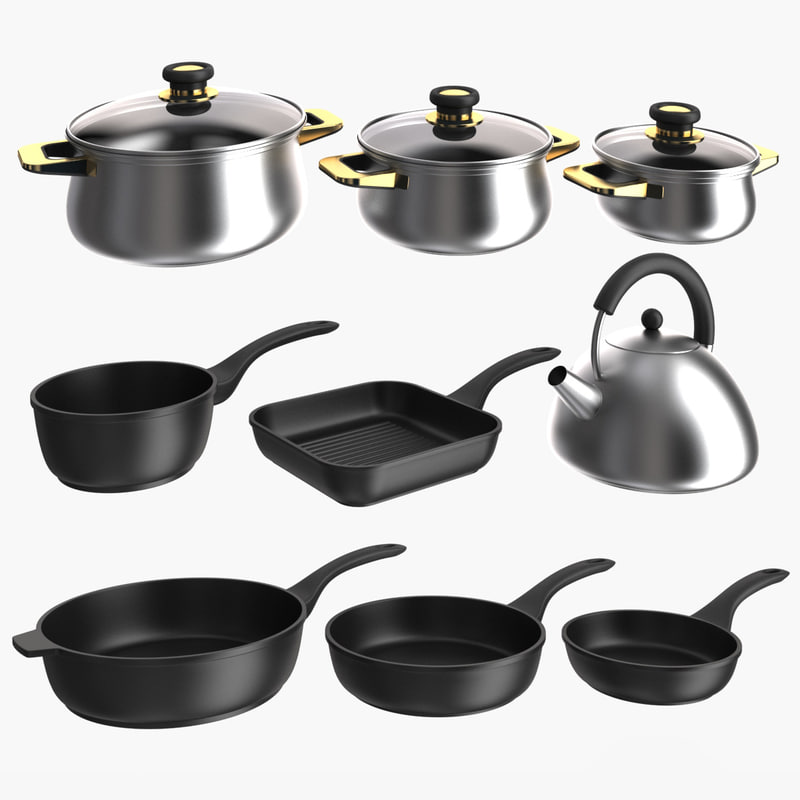 3d cookware cook ware