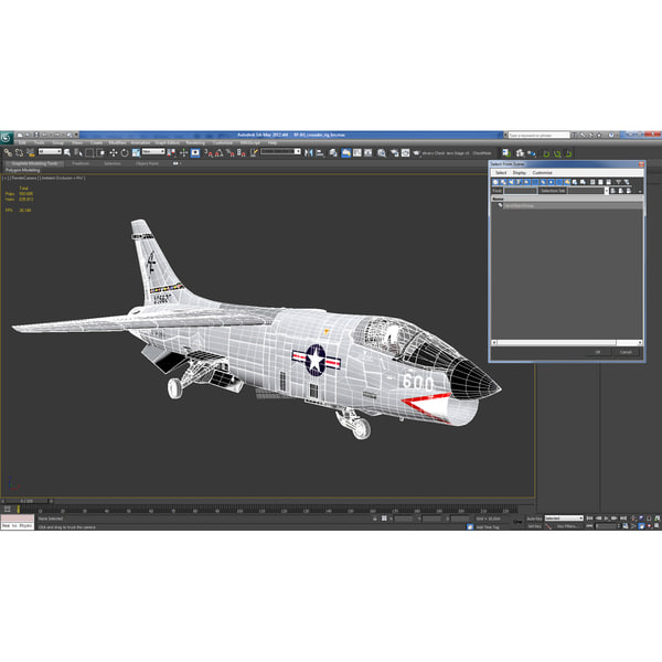 3d model of f8 crusader navy fighter aircraft