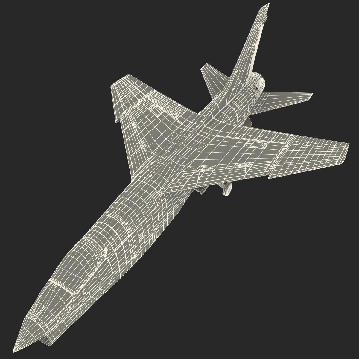 3d model of f8 crusader navy fighter aircraft