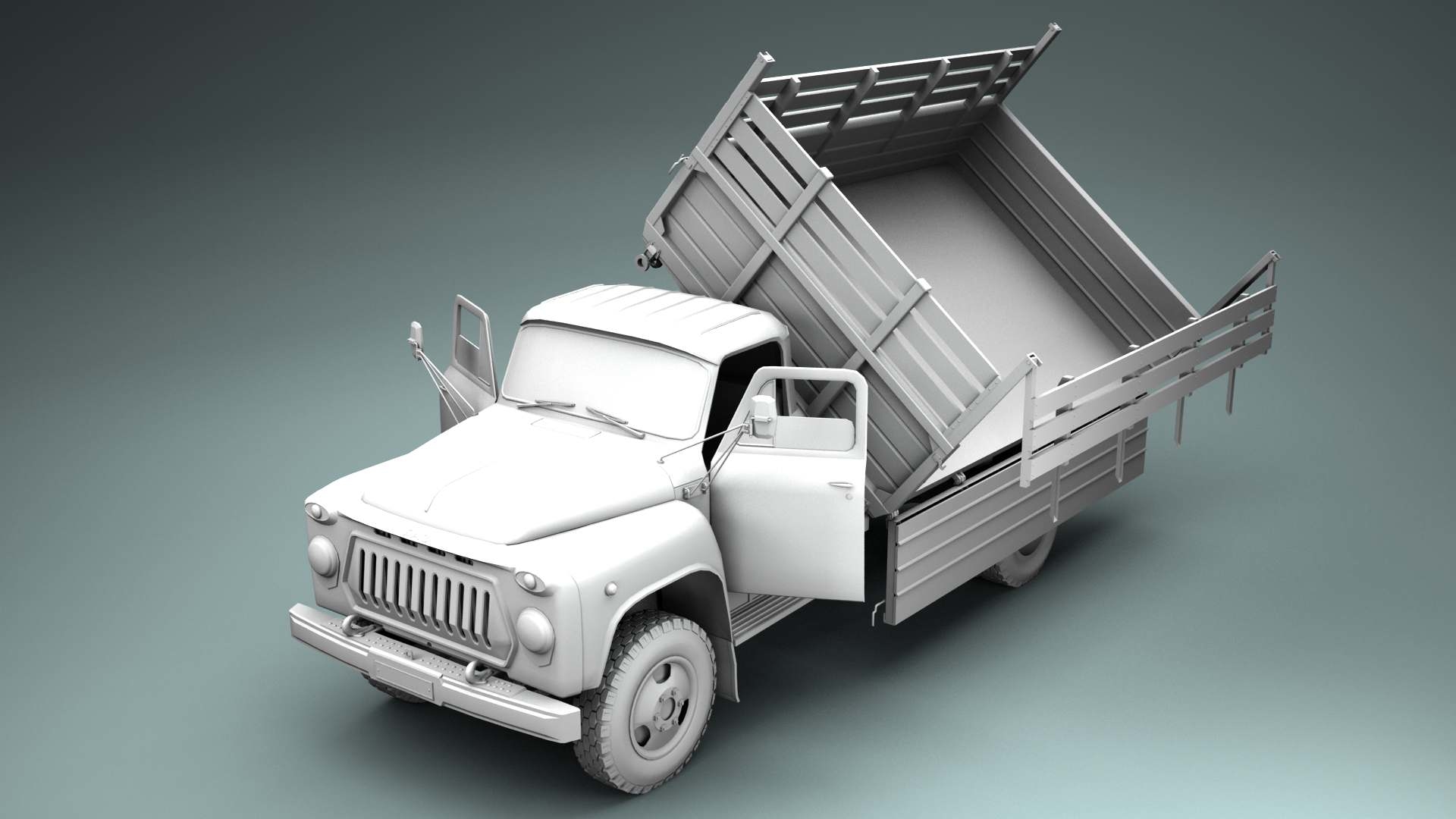 3d model soviet truck gaz 53