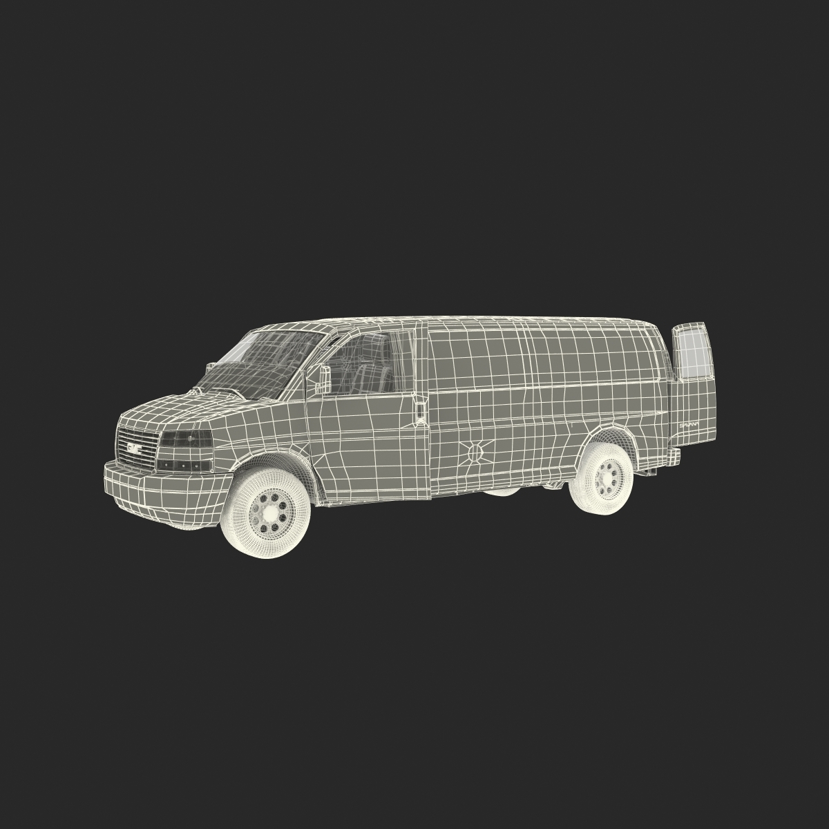 3d model of gmc savana cargo van