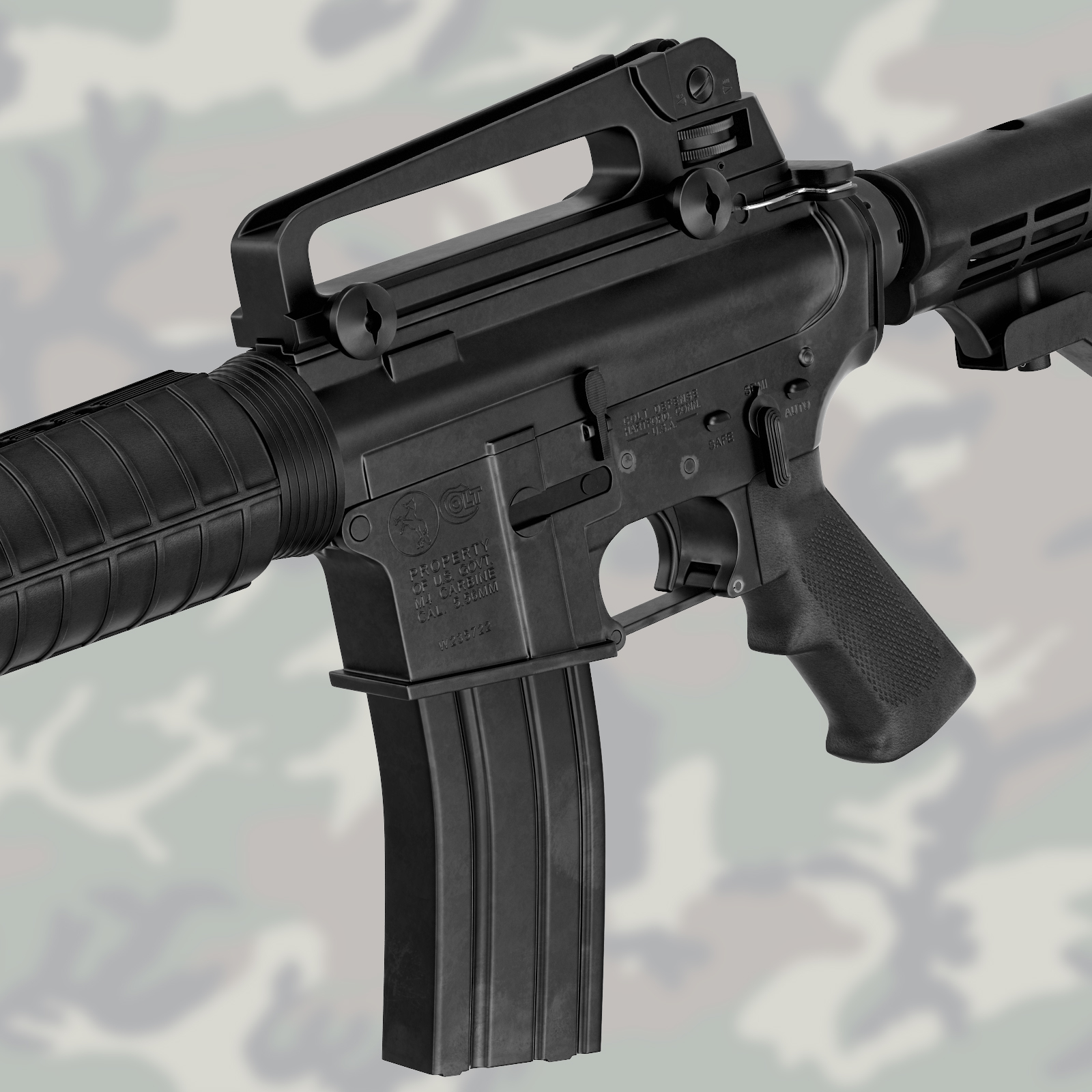 3d max colt carbine m4a1