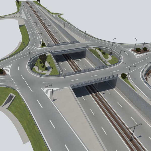 highway street road sets 3d model