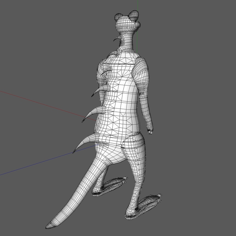 3d mutant kangaroo frog alien