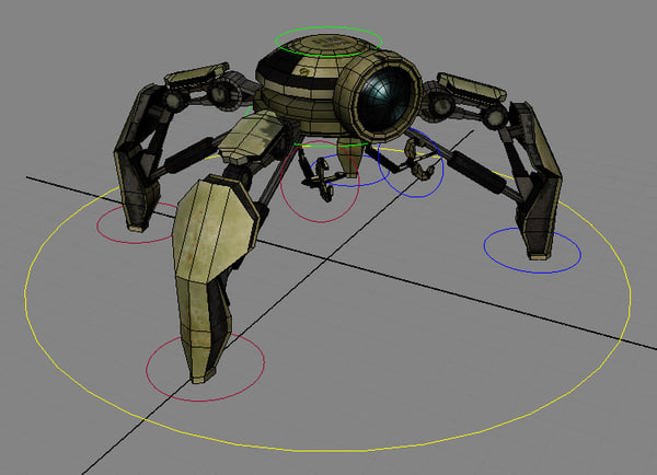 3d mini droid rigged model