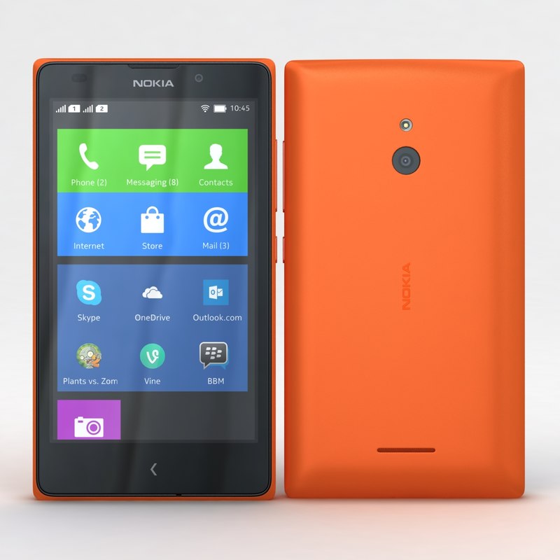 nokia xl dual orange 3d model