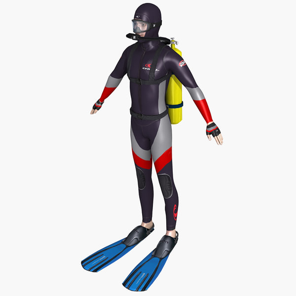 3d model scuba diver