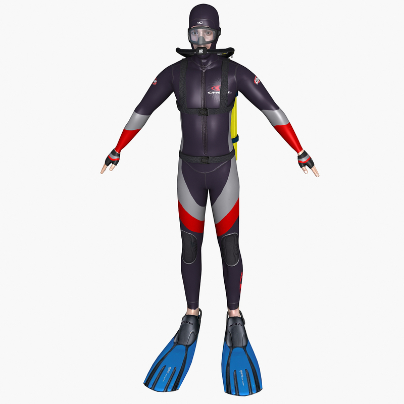3d model scuba diver