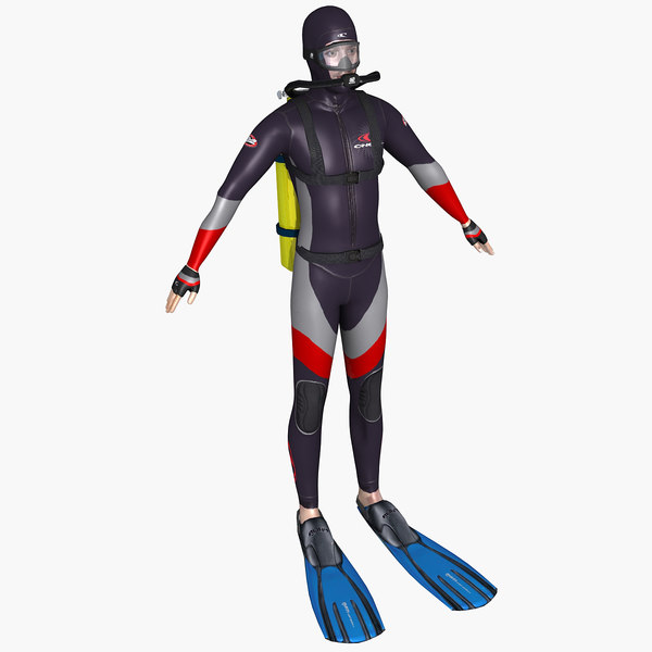3d model scuba diver