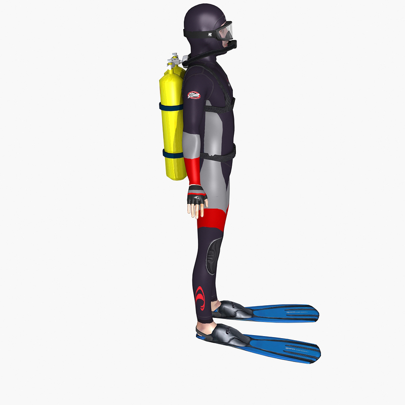 3d model scuba diver