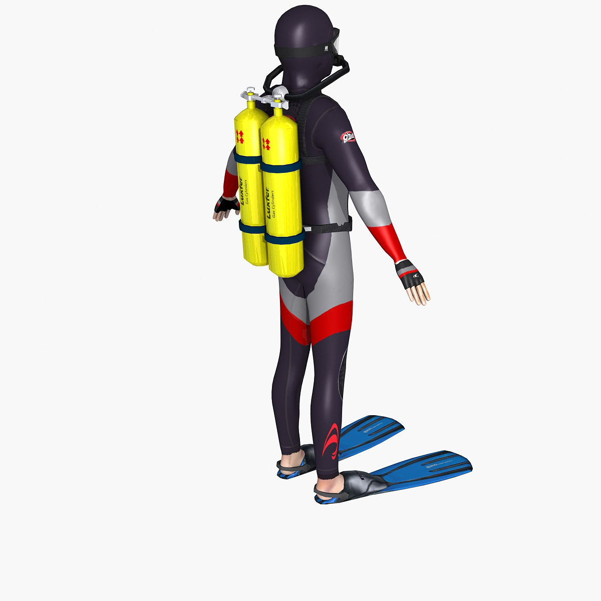 3d model scuba diver