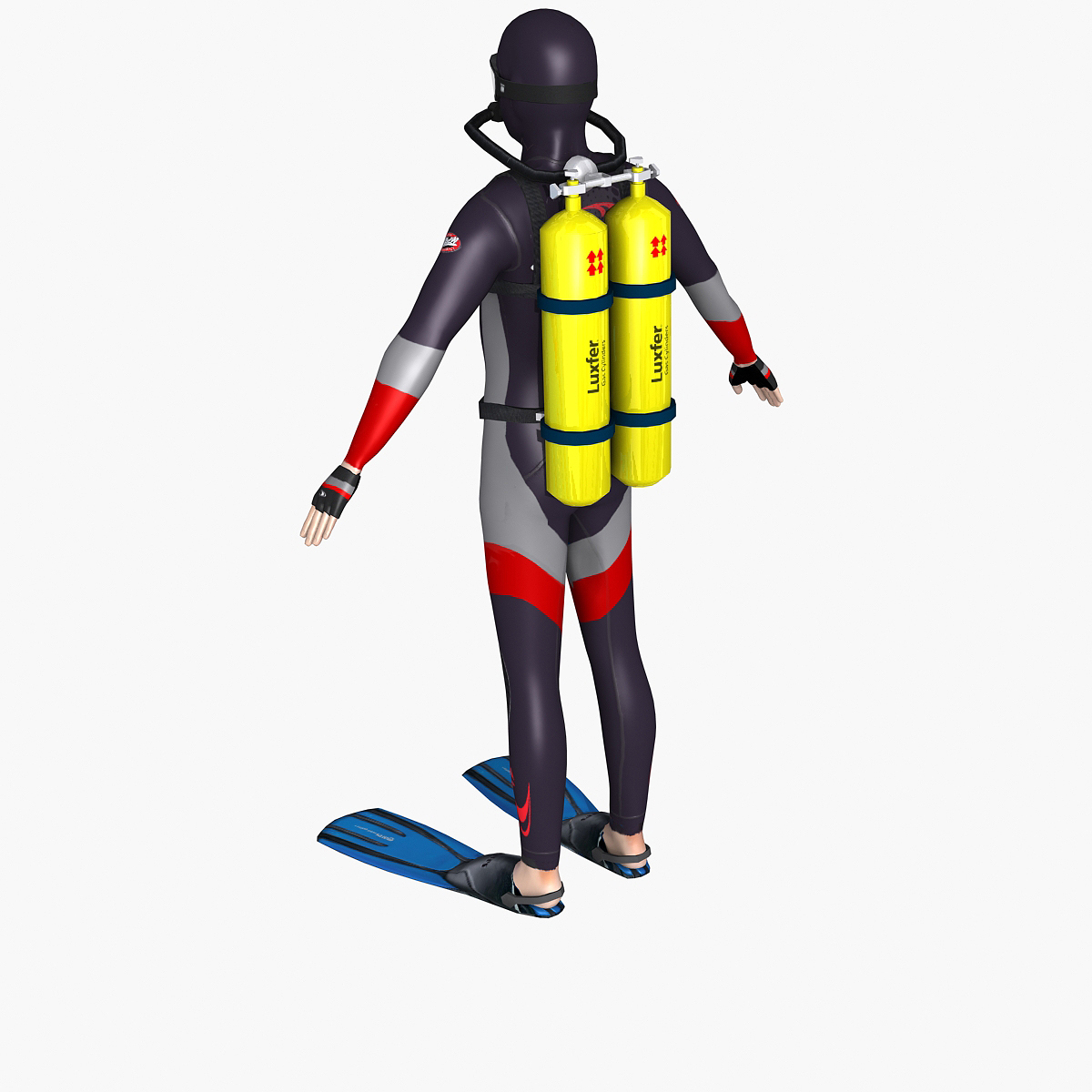 3d model scuba diver