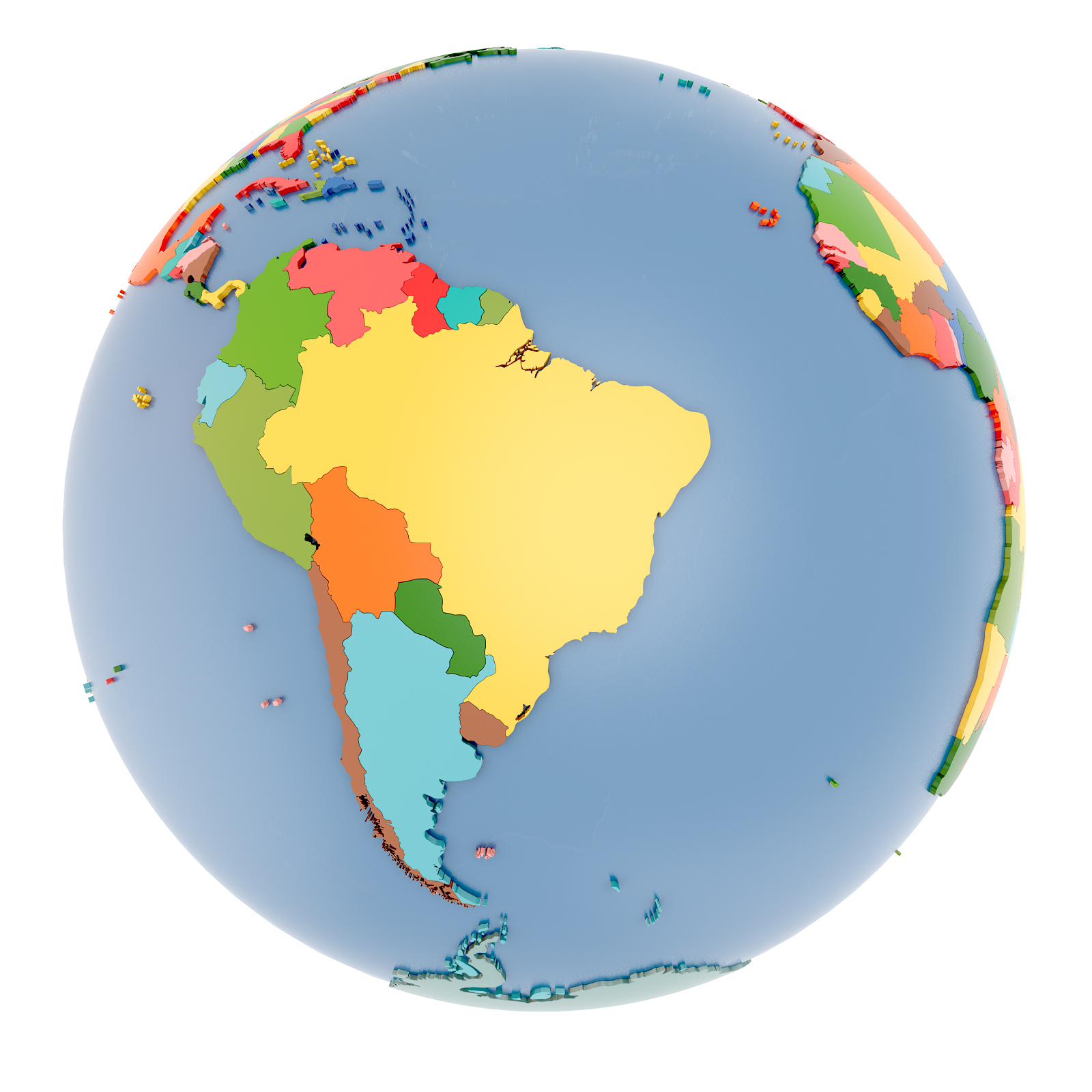 3d country world globe model