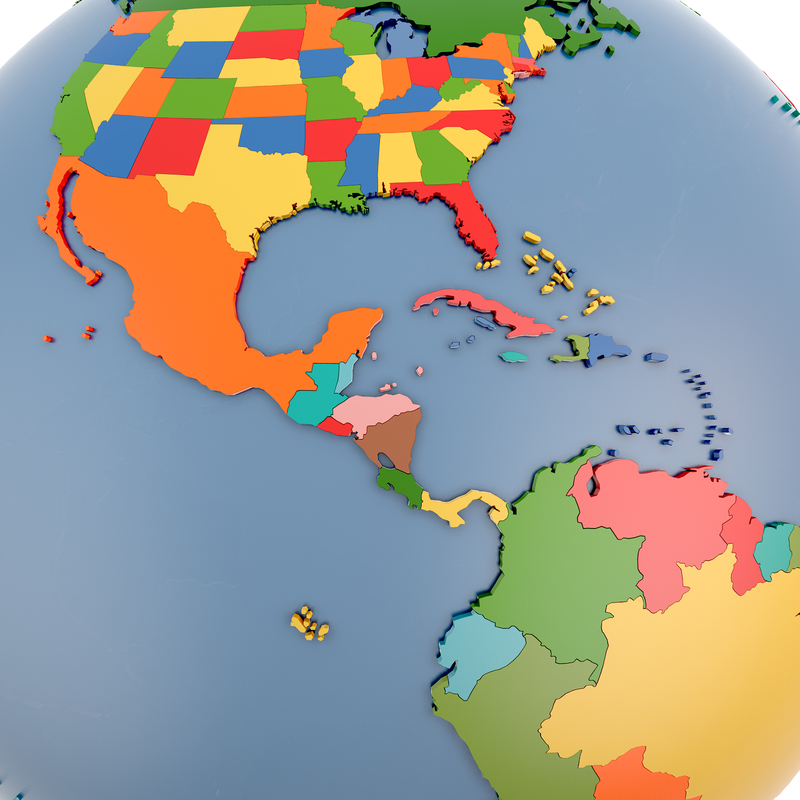 3d country world globe model