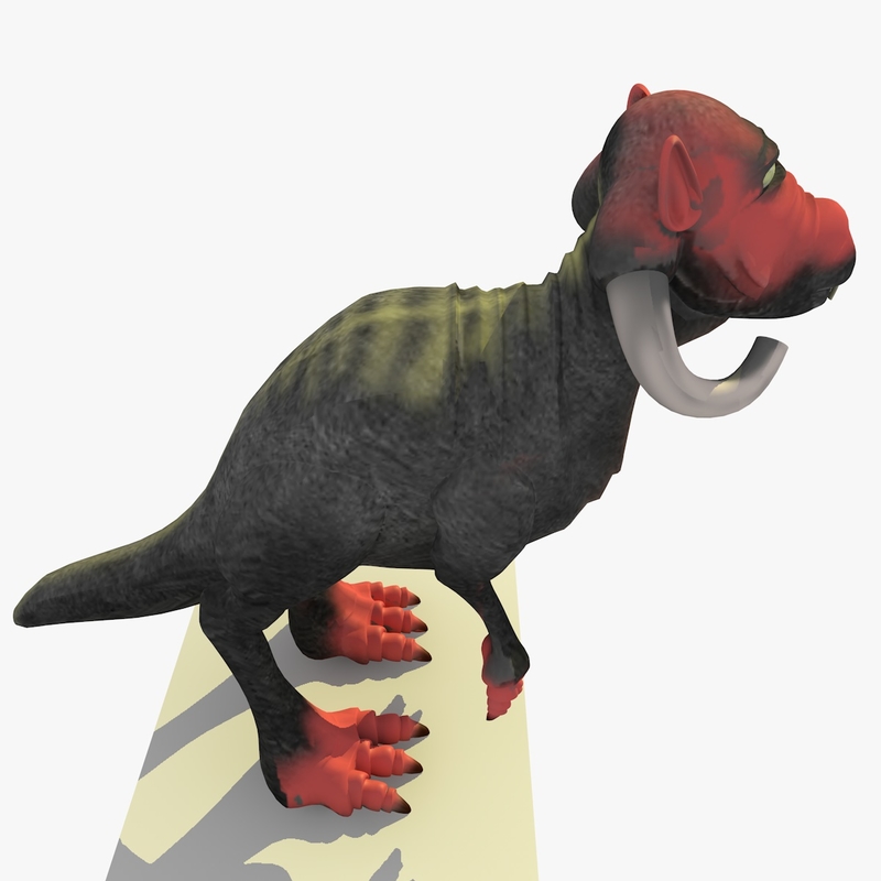 mutant alien t-rex cartoon 3d model