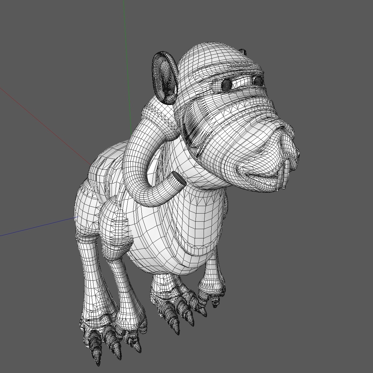 mutant alien t-rex cartoon 3d model