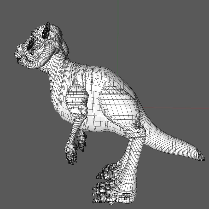 mutant alien t-rex cartoon 3d model