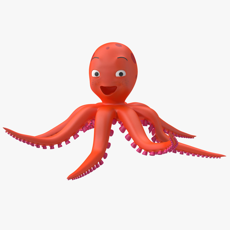 3dsmax cartoon octopus rigged