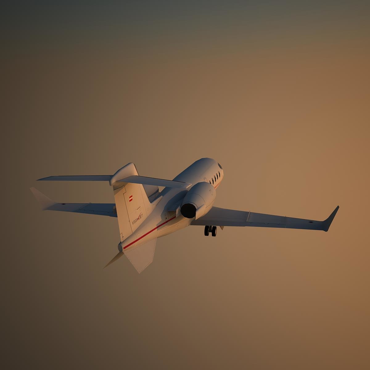 3d learjet 60 jet vjt model