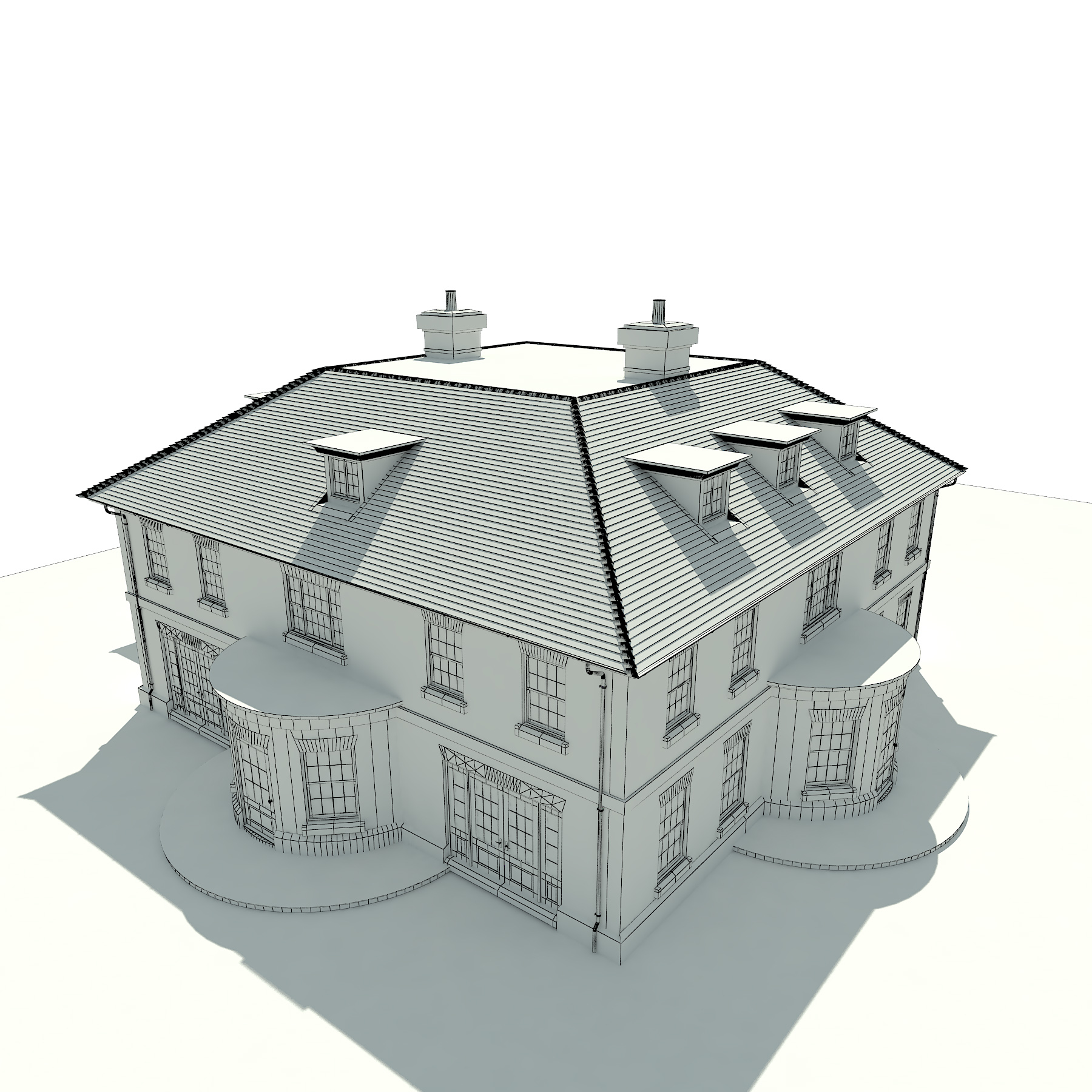 3d english country house model