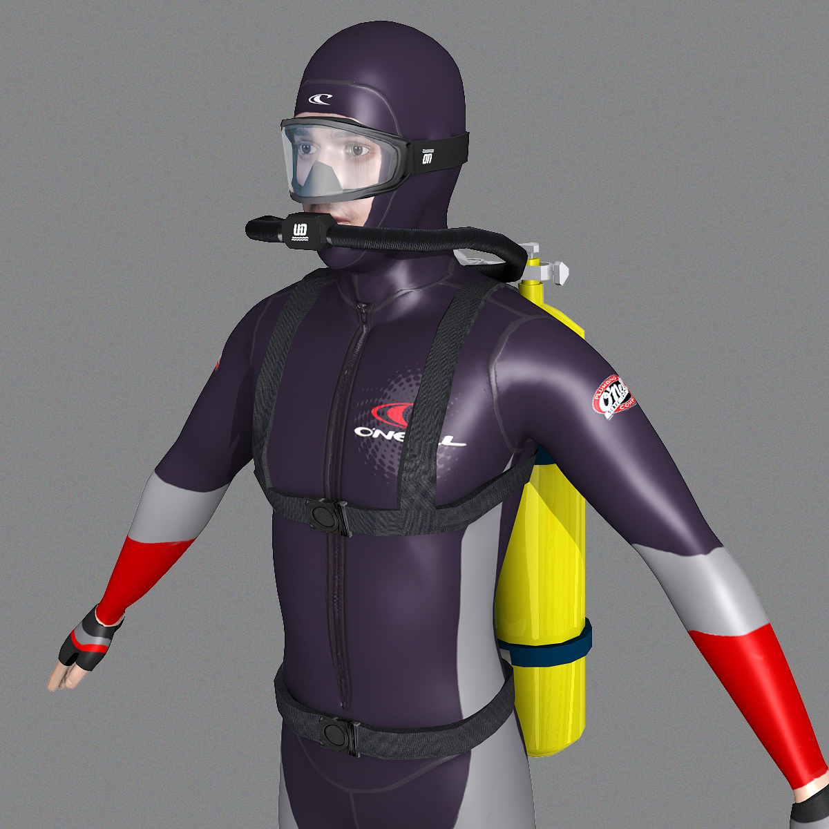 3d model scuba diver
