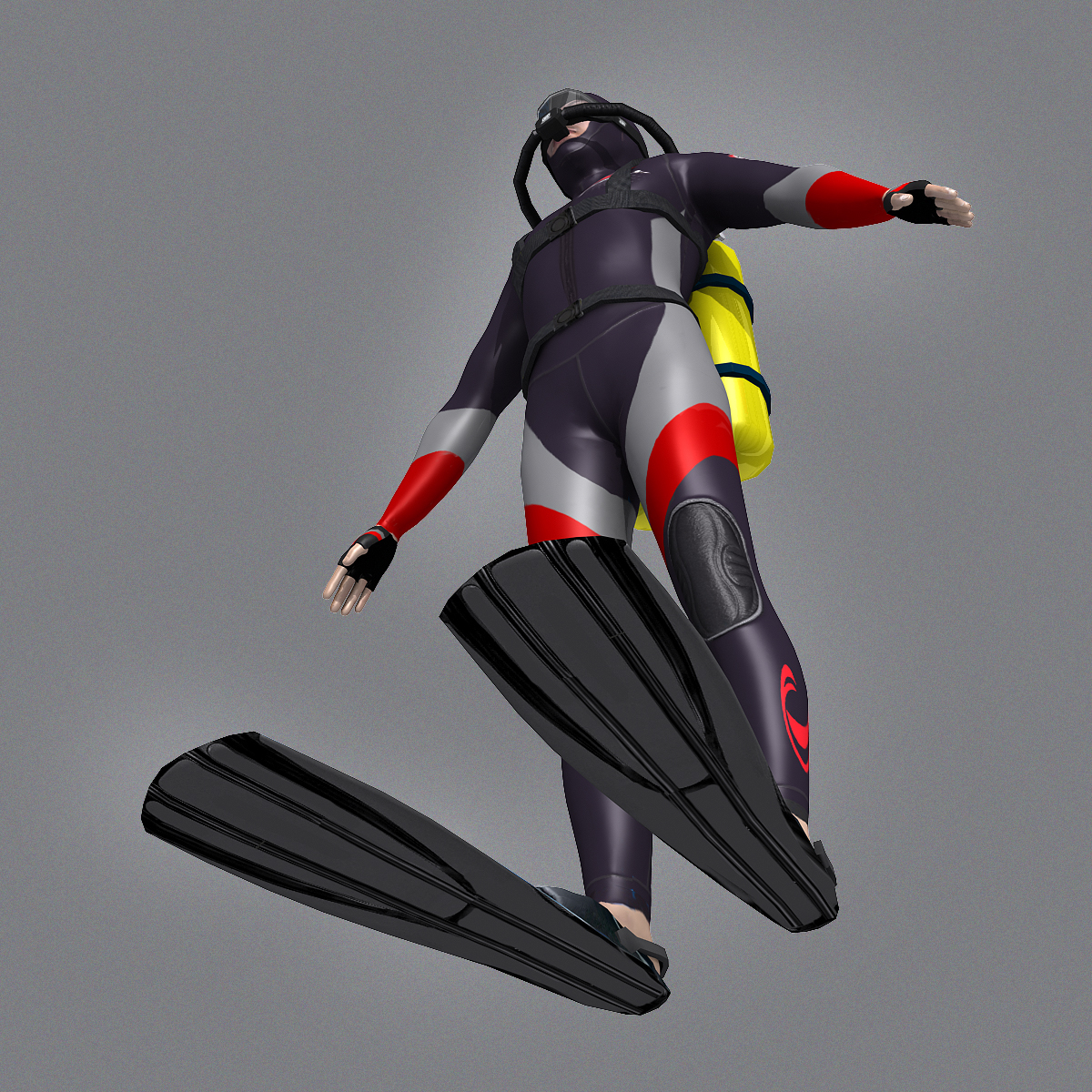 3d model scuba diver