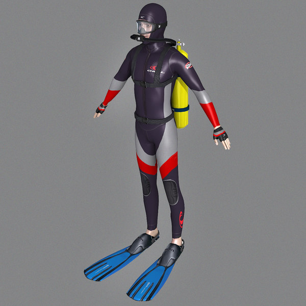 3d model scuba diver