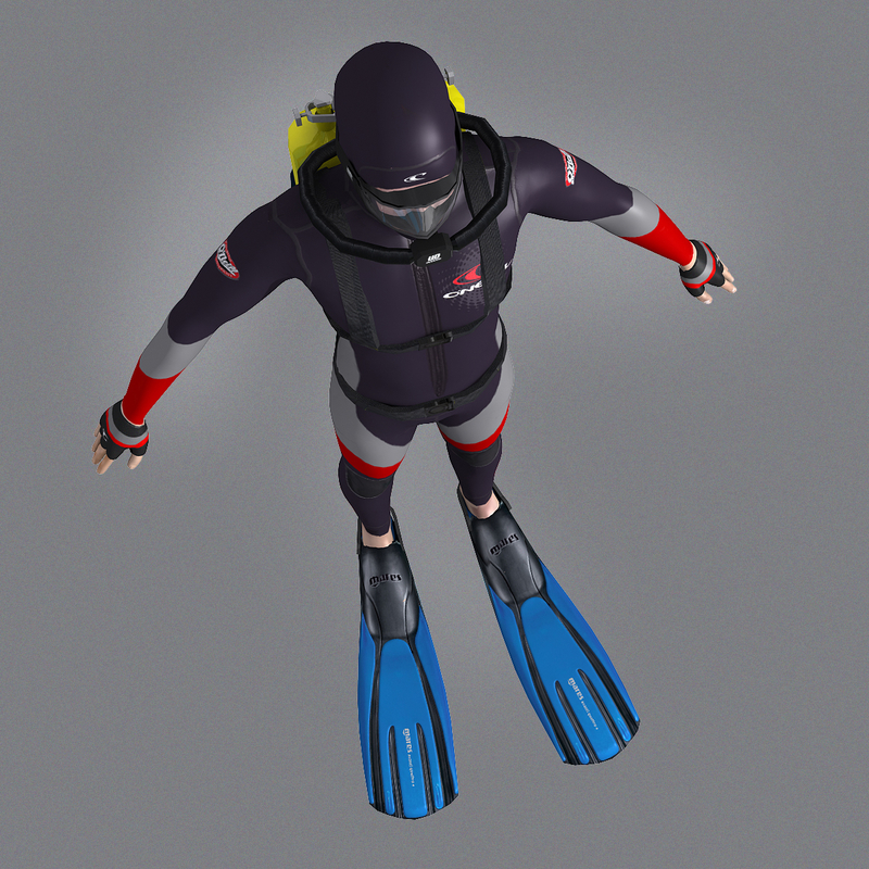 3d model scuba diver