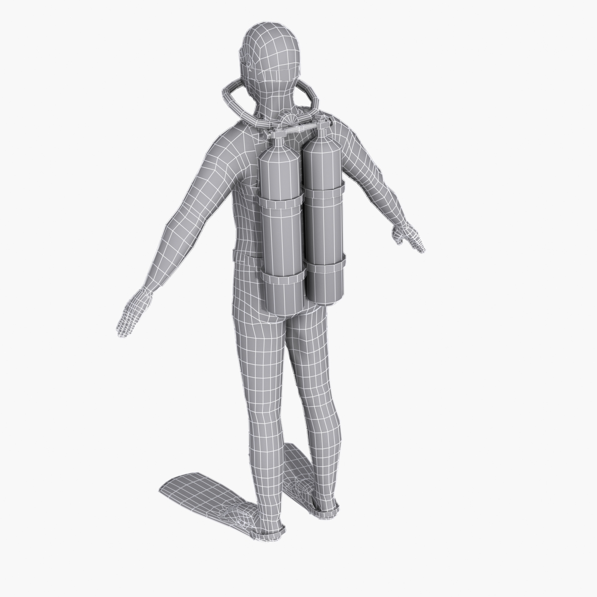 3d model scuba diver