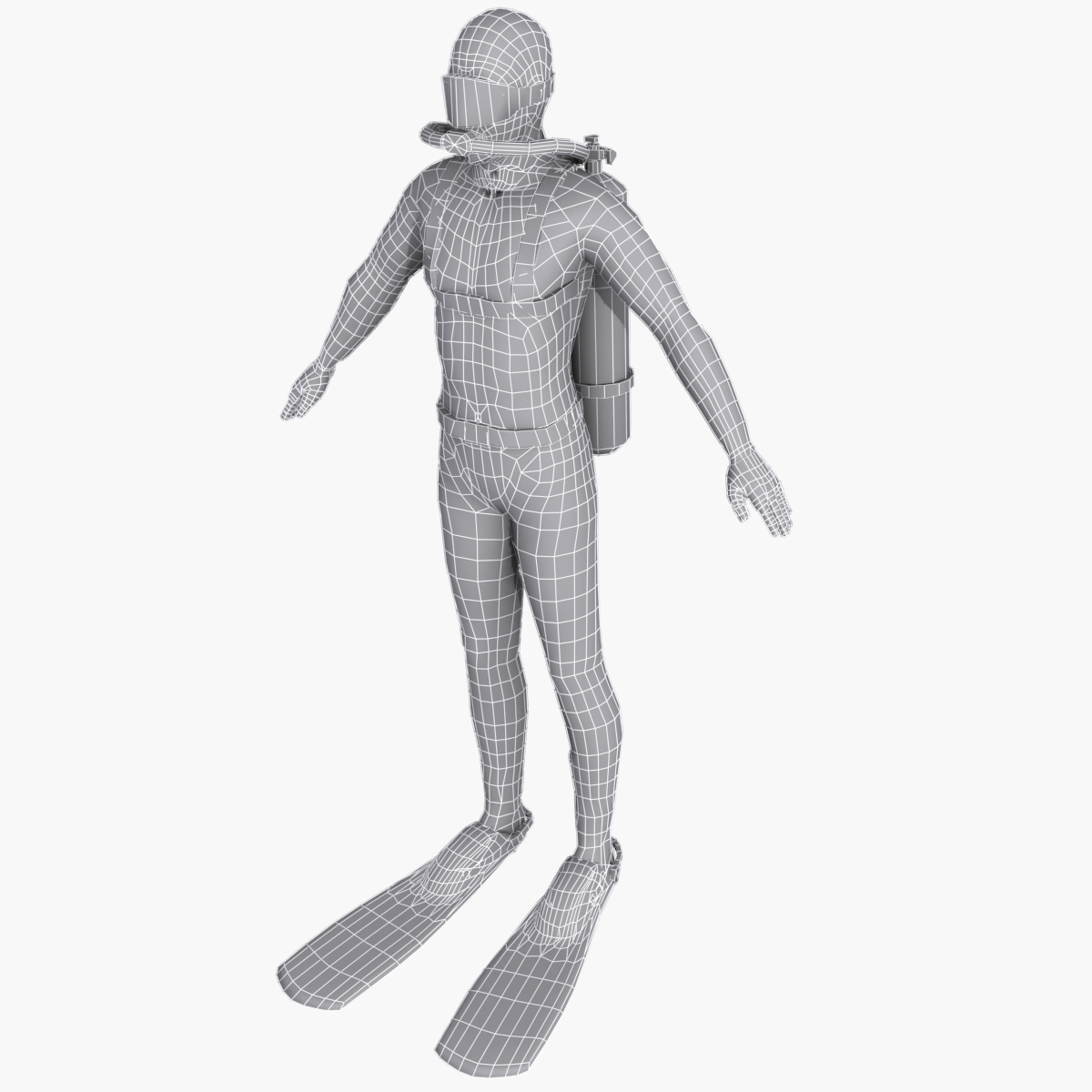 3d model scuba diver